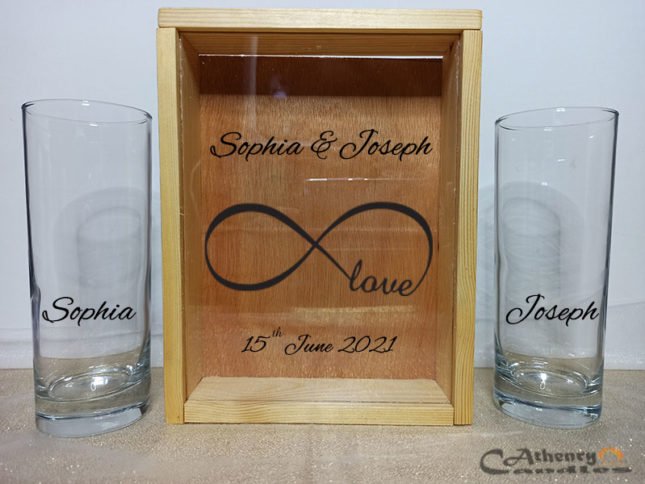 Infinity Symbol Rustic Wood Wedding Sand Ceremony Set | Personalised ...